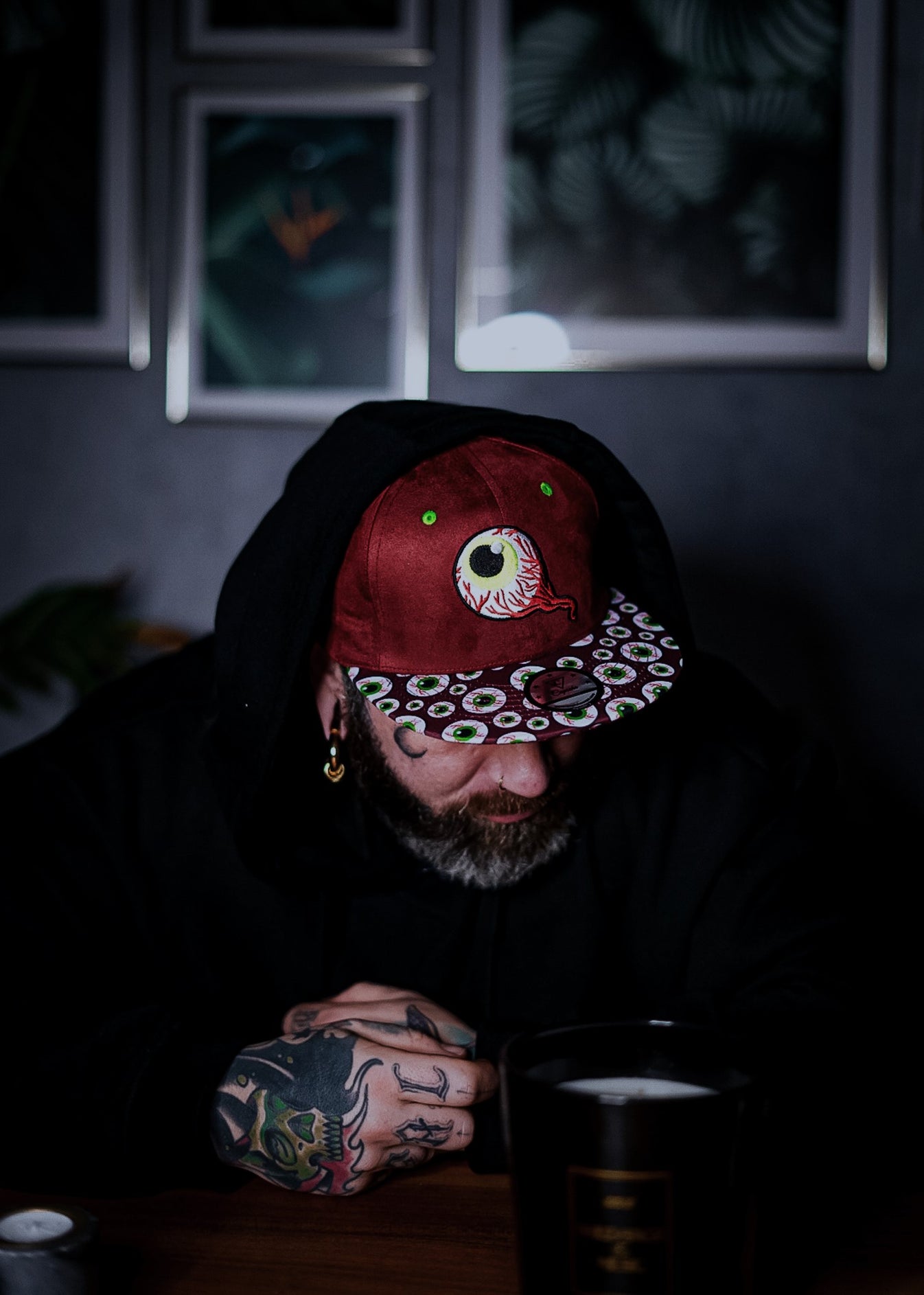 LIMITED EDITION Monster Vision Snapback - Burgundy Suede with Eyes ...