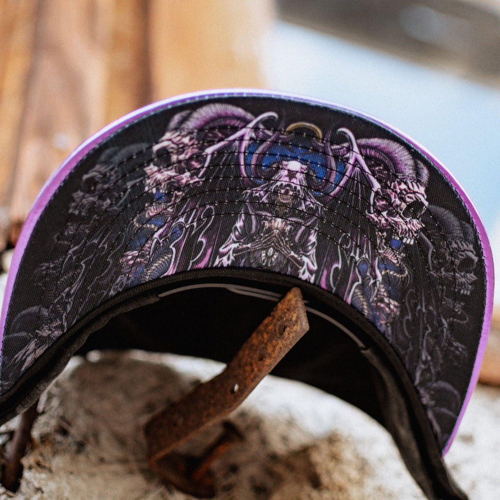 Realm of the Dead Snapback - Grey Washed/Purple Crackling Metallic ...