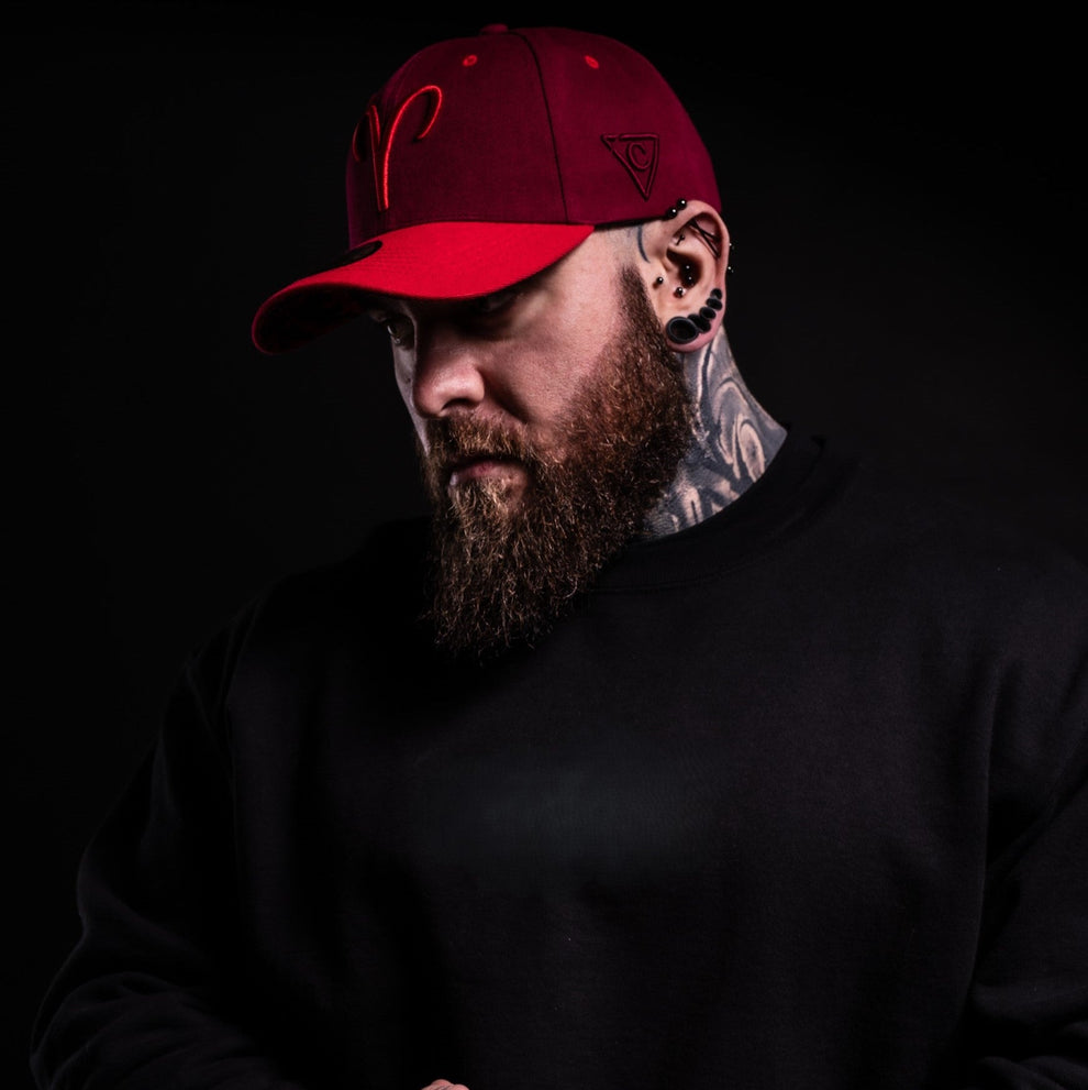 Horoscope Aries Curved Cap - Red | CAPICHE CAPS