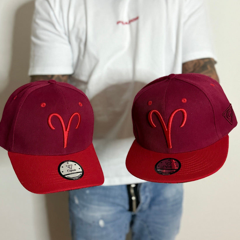 Horoscope Aries Curved Cap - Red | CAPICHE CAPS