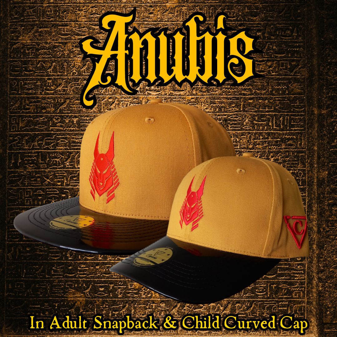 Anubis Curved Cap Child Size - Yellow/Metallic Black | CAPICHE CAPS